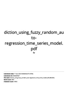 Maximum-minimum temperature prediction using fuzzy random auto-regression time series model ...